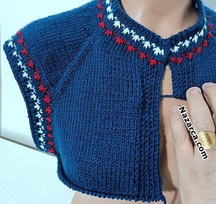 YAKADAN JAKAR DESENLİ KADIN YELEK MODELİ - Nazarca.com